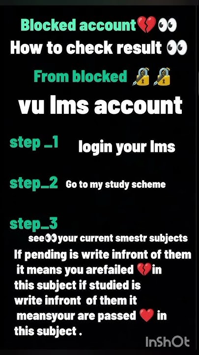 How to check final term result from blocked vu lms account - YouTube