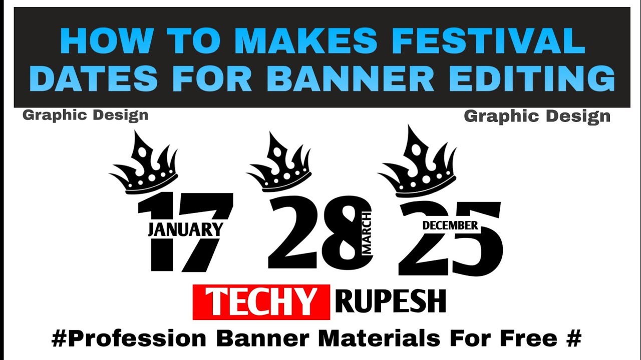 Birthday & Festival | Dates Design tutorial | special banner png | Make ...