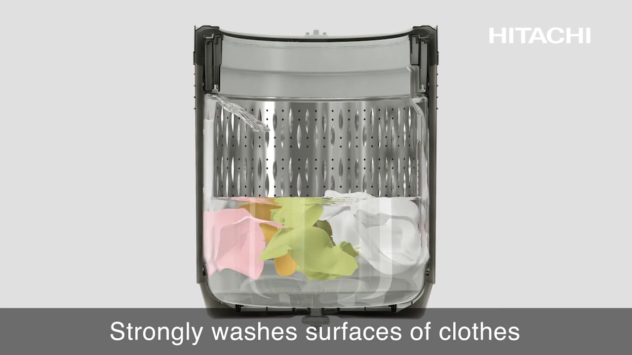 Hitachi Washing Machine Dynamic Stream Wash Series - YouTube