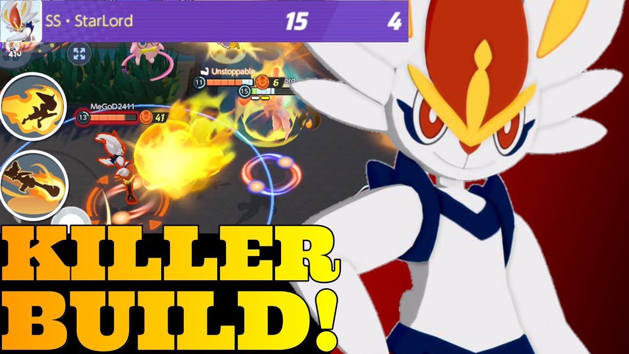 BEST Cinderace BUILD with Move-set and Combos || POKEMON UNITE Master ...