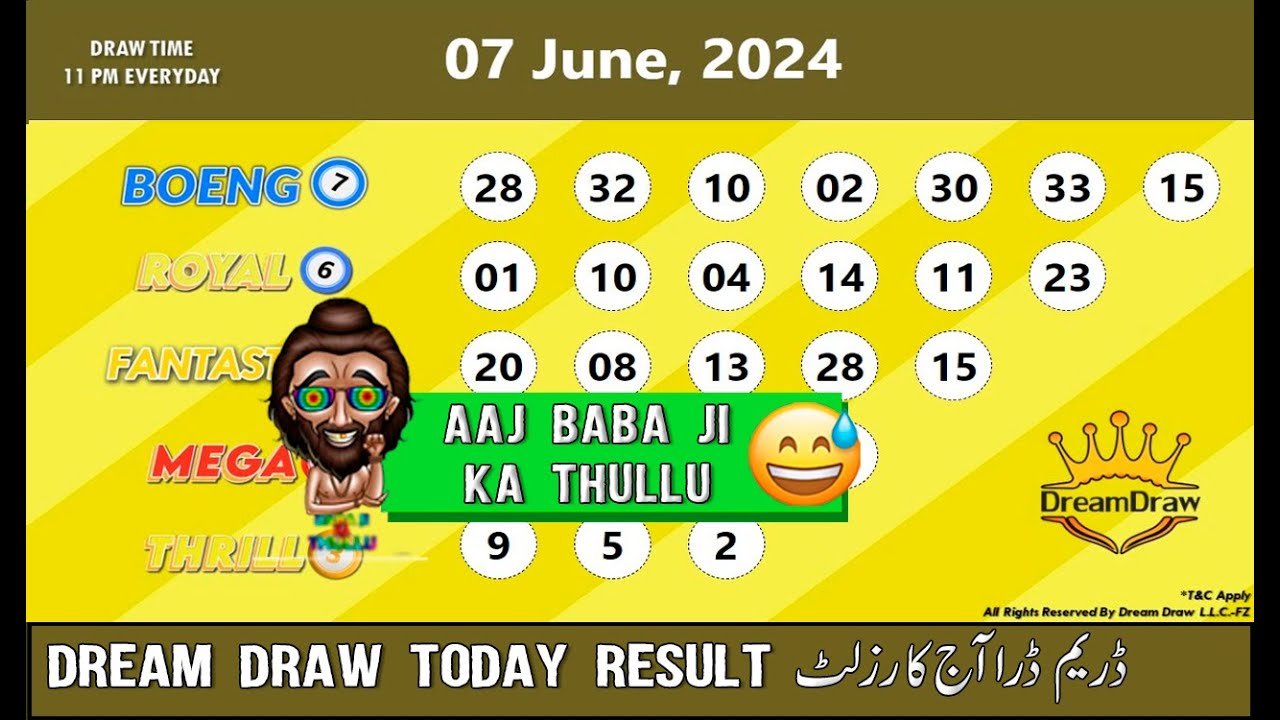 Dream Draw Today Results 07-06-2024 | Dream Draw Ki Tickets Online ...