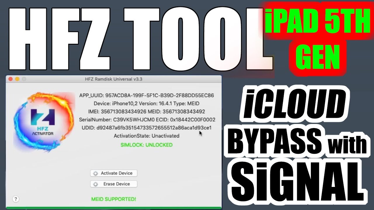 tutorial on how to bypass icloud of an ipad 5th gen with hfz tool - YouTube