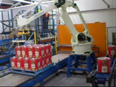 JMP ENGINEERING - Robotic Palletizing of Drums - YouTube