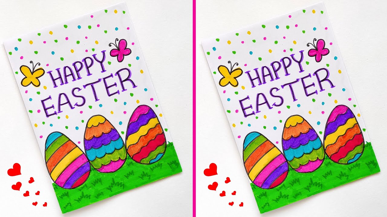 Easy & Beautiful Easter Card | Easy Easter Crafts | Easter Egg Card ...