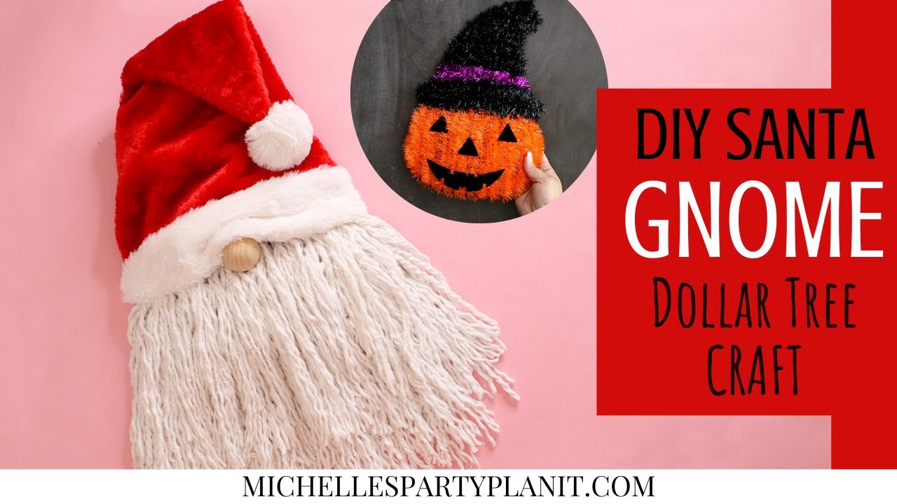 DIY Dollar Tree Santa Gnome Christmas Craft Decor - YouTube