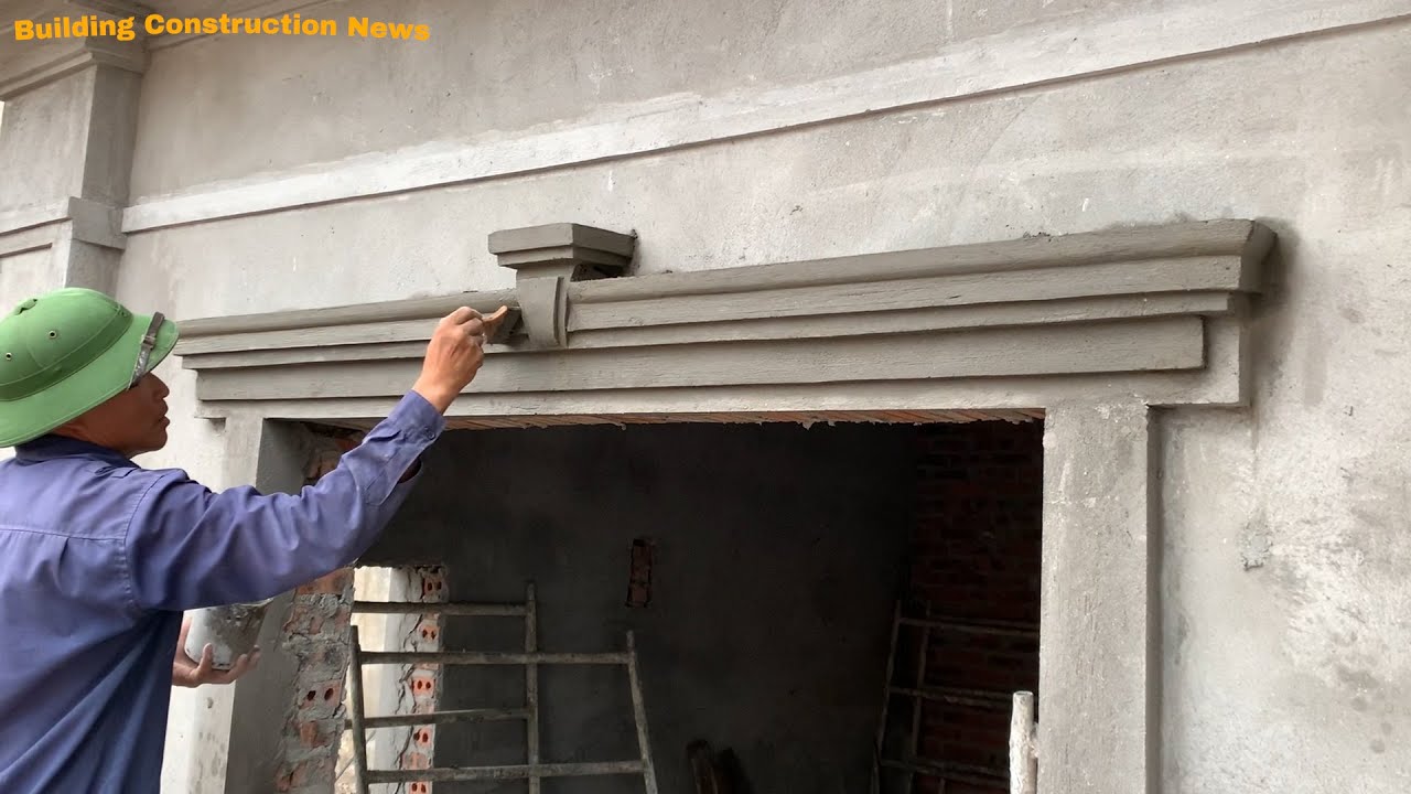 Construction Techniques Of Brick And Cement Windows On Concrete Walls ...