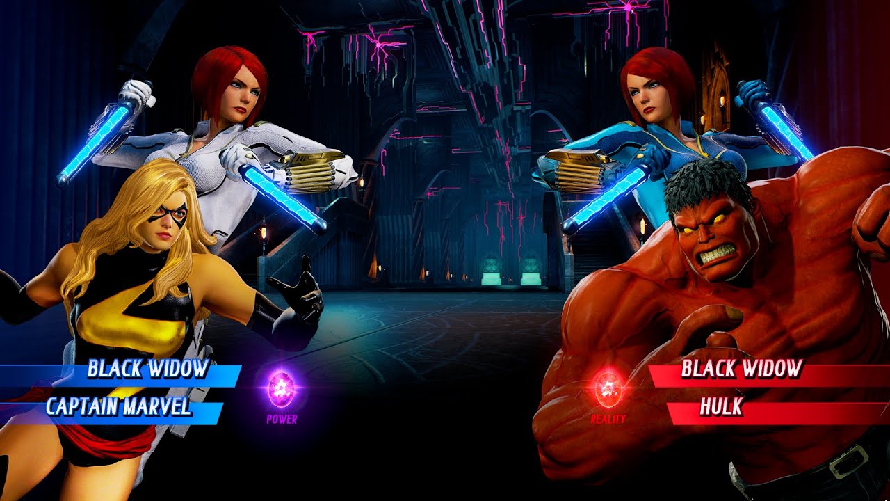 BLACK WIDOW & CAPTAIN MARVEL VS BLUE WIDOW & RED HULK - Marvel vs ...