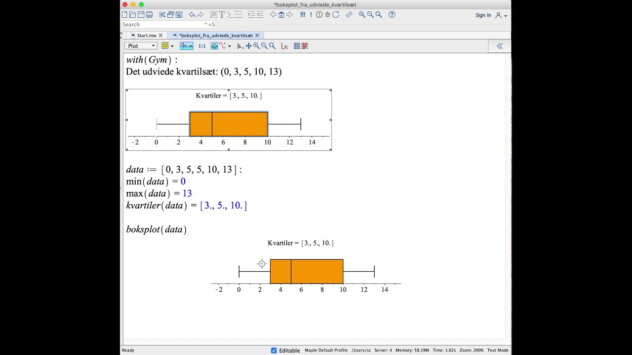 Boksplot fra udvidede kvartilsæt [Statistik, Maple] - YouTube