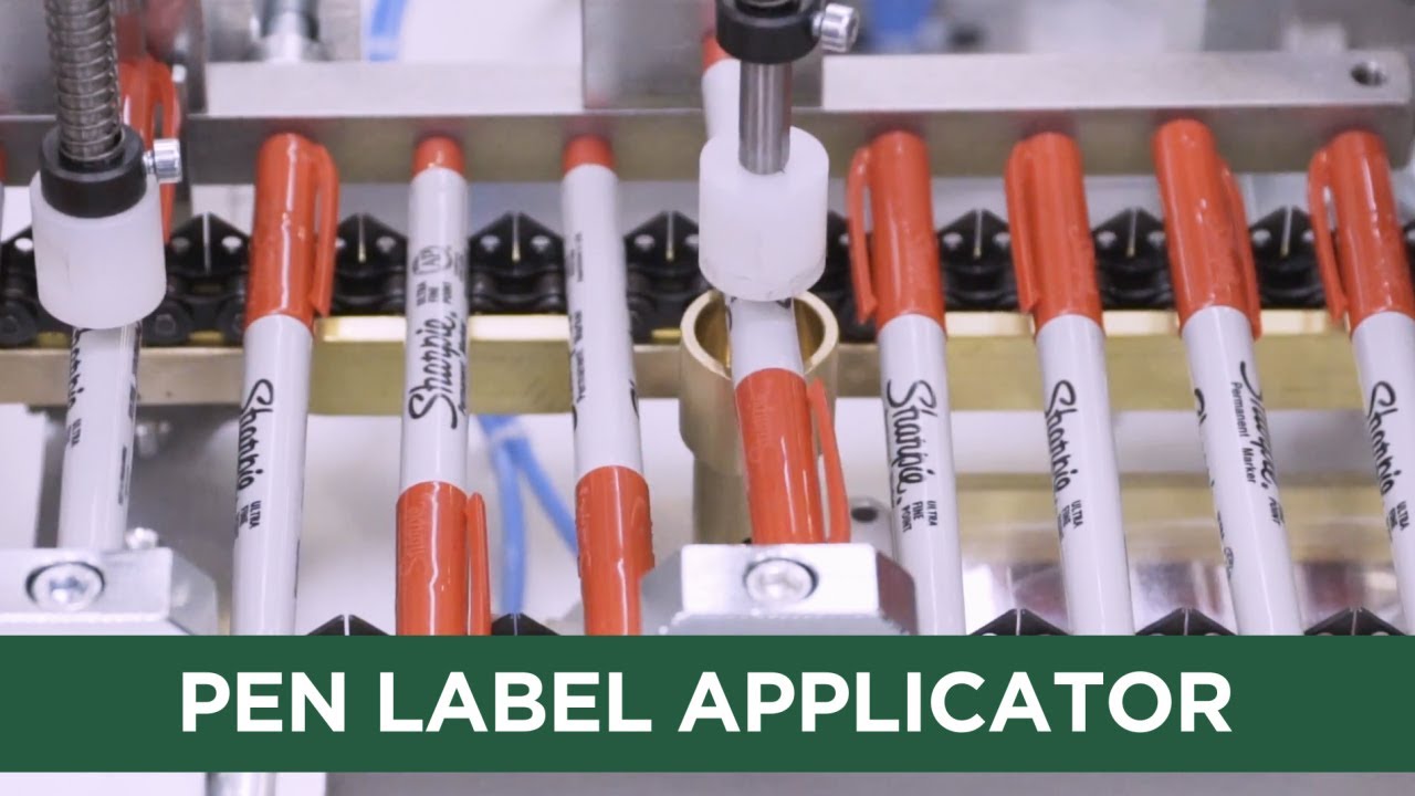 Label Applicator | Pens and small cylindrical products - YouTube