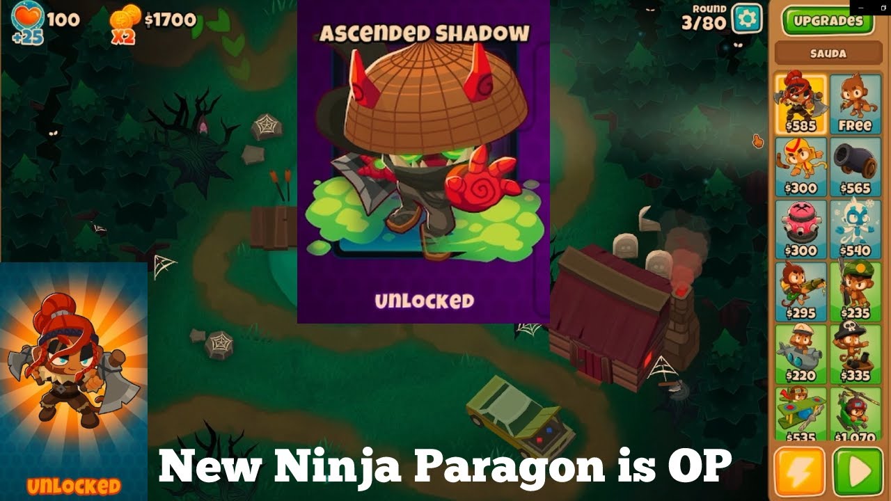 Trying New 5-5-5 Ninja Paragon Monkey (The Ascended Shadow!)(Bloons TD ...