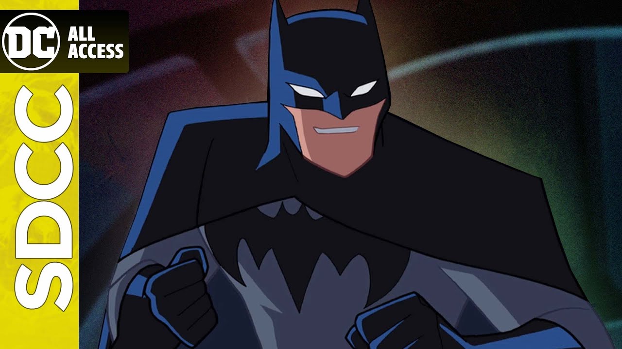 SDCC - Justice League Action Teams-Up Batman & Booster Gold - YouTube