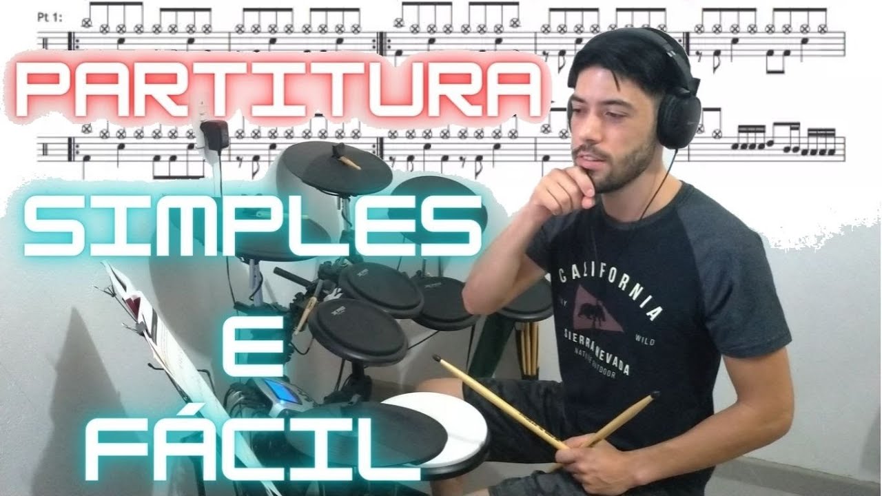 PARTITURA DE BATERIA de forma SIMPLES e FÁCIL🎼📖🥁 - YouTube