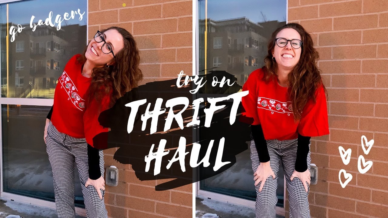15 pounds of clothes | TRY ON THRIFT HAUL - YouTube