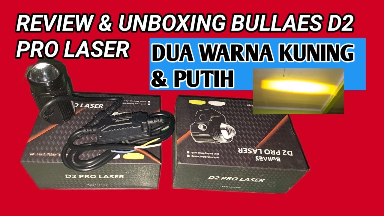 REVIEW & UNBOXING BULLAES D2 PRO LASER || MINI LED LASER DUA WARNA ‼️ ...