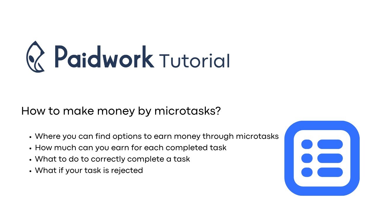 Paidwork Tutorials: How to make money by microtasks - YouTube