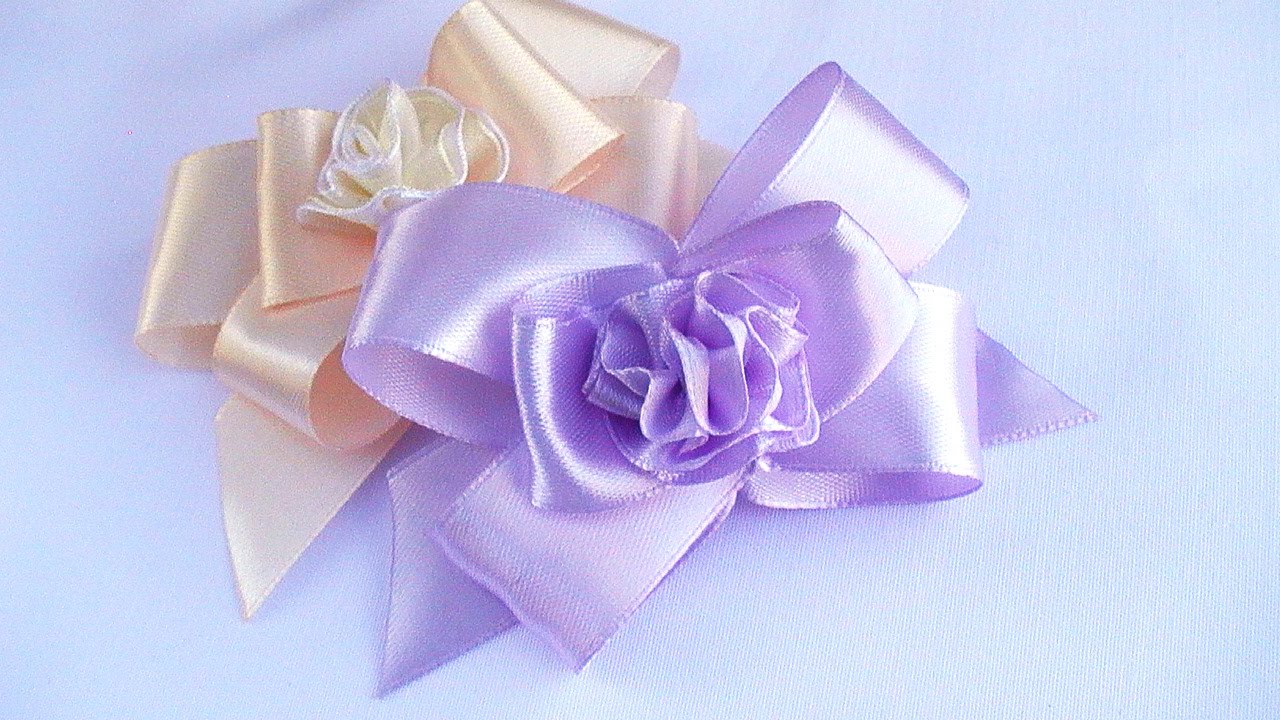 Make Simple Bow with Ribbon - Simple Ribbon Bow Tutorial - YouTube