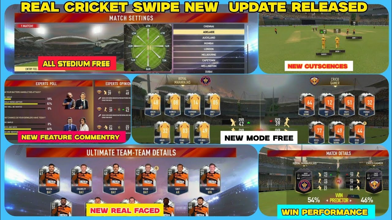 Real Cricket Swipe Finally 😱 Big Update 🚨 Must-Try 🤯New Features! # ...