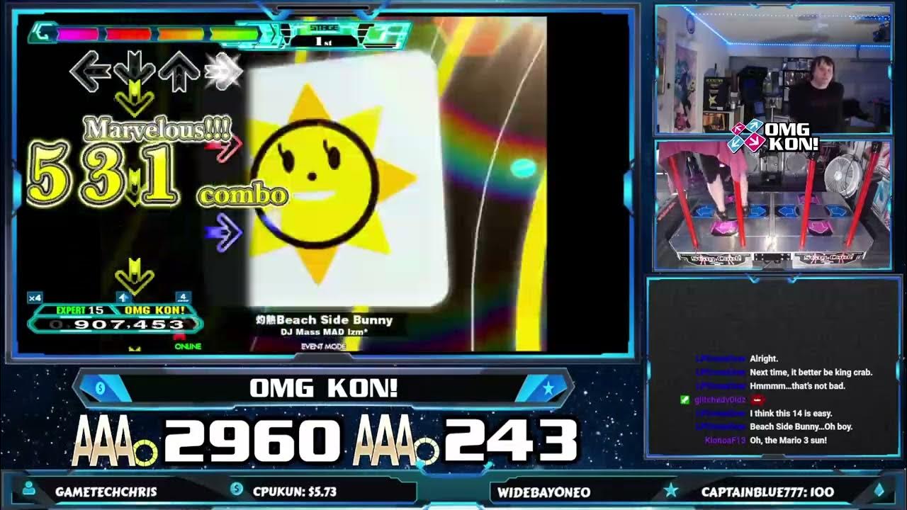 OMG KON! | 灼熱Beach Side Bunny (S-EXPERT 15) PFC AAA 999,600 [DDR A20 PLUS] - YouTube