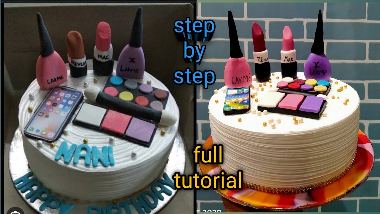 500 Gm | Makeup Kit Cake | Makeup Birthday Cake Design | Pardeep Cakes ...