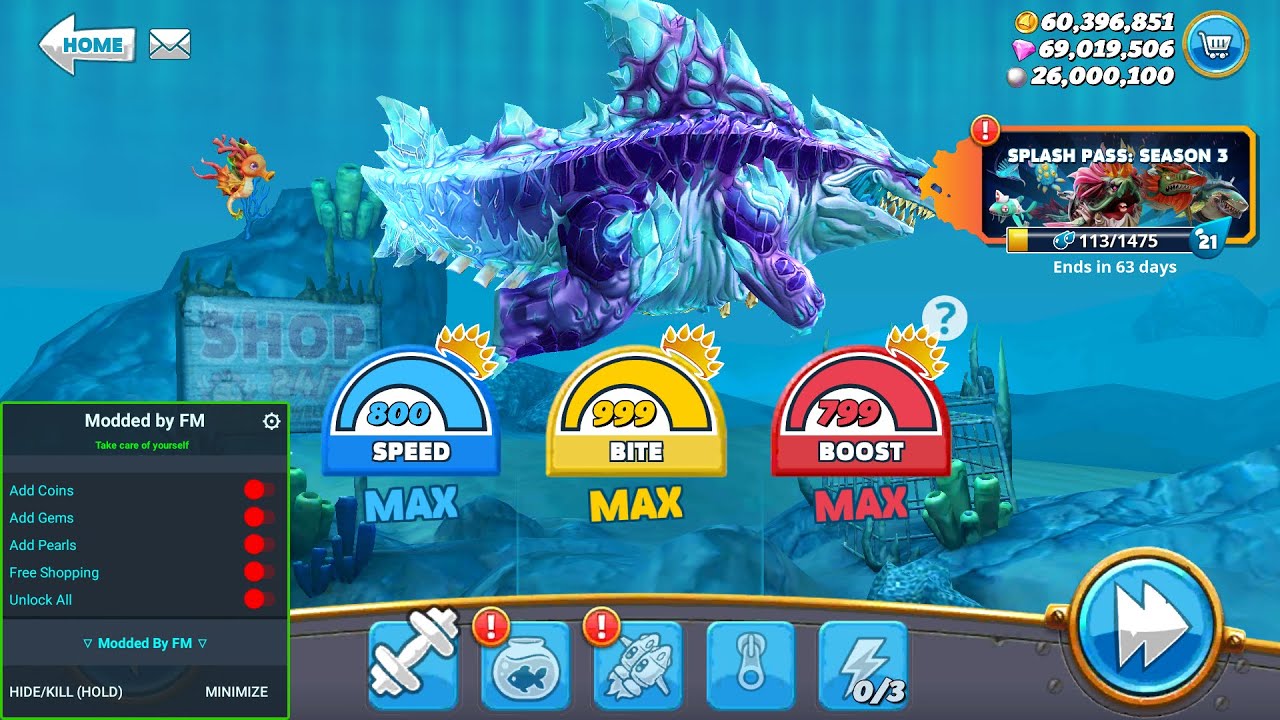 Hungry Shark World V5.1.0 - Mod Menu - YouTube