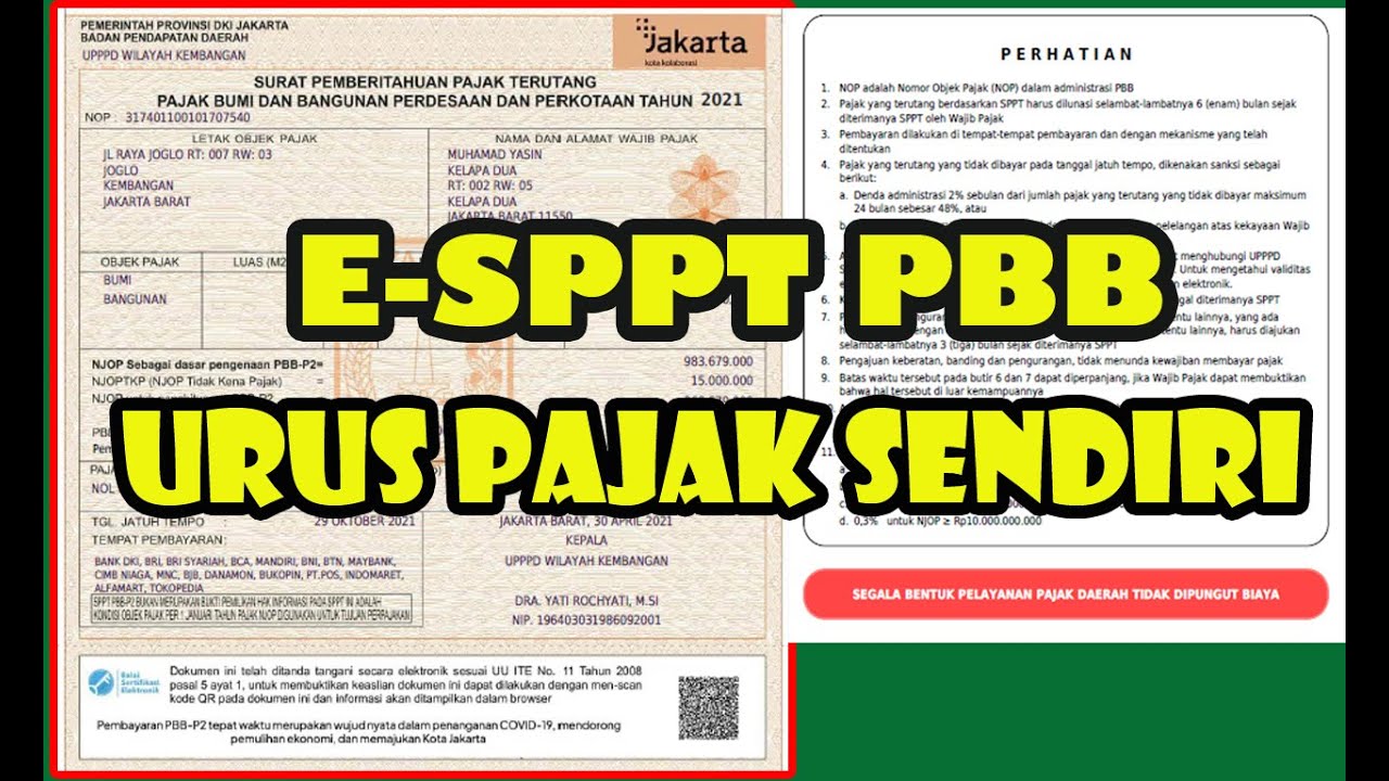 Cara Pendaftaran E SPPT PBB DKI Jakarta - YouTube