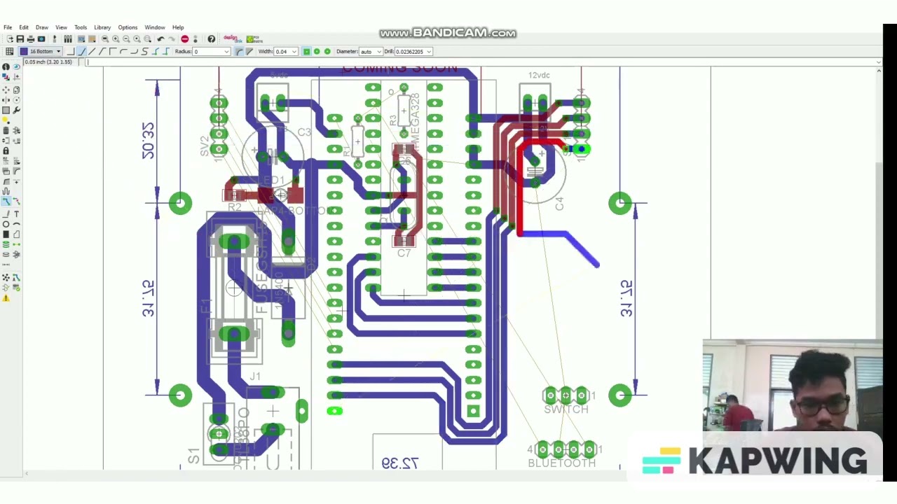 Desain PCB double Layer eagle v7 - YouTube