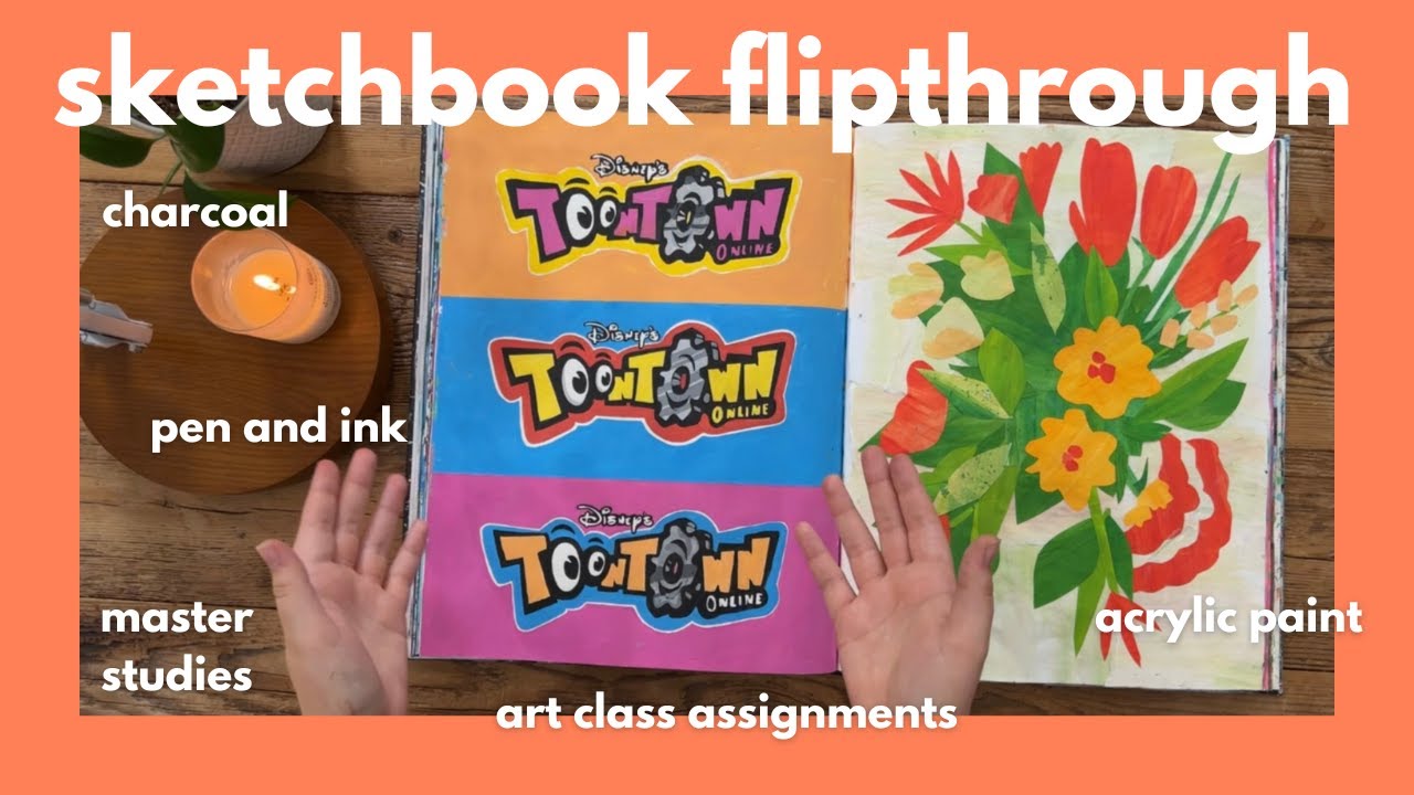 Sketchbook Flip-Through 2021-2022 + art class assignments + master studies - YouTube