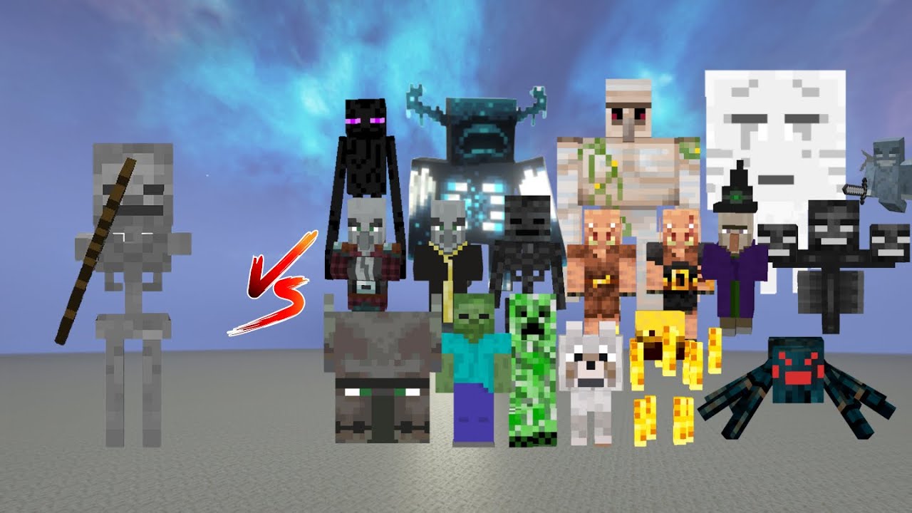 SKELETON VS EVERY MINECRAFT MOB Minecraft Mob Battle - YouTube