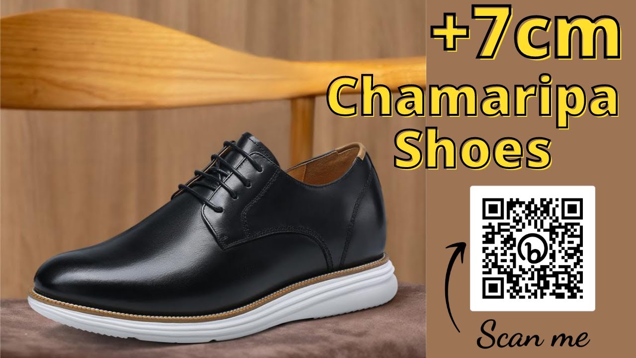 7cm / 2.76 Inches - Chamaripa - Men's Black Derby Shoes - YouTube