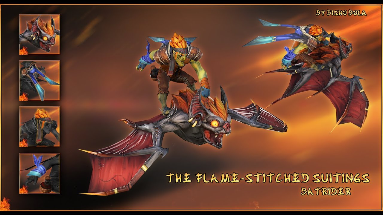 Dota 2 Batrider - Flamestitched Suitings set preview - YouTube