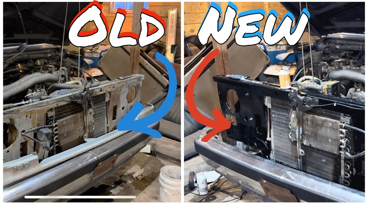 How to change a rad support on a bricknose ford pickup, big job but it ...