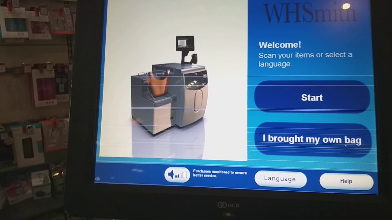 NCR Self Checkout Machine @ Whsmith - Hounslow - West London - YouTube