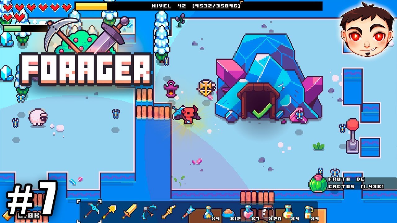 ¡LA CUEVA CRISTALINA Y EL MAGO DE HIELO! - Forager #7 - YouTube