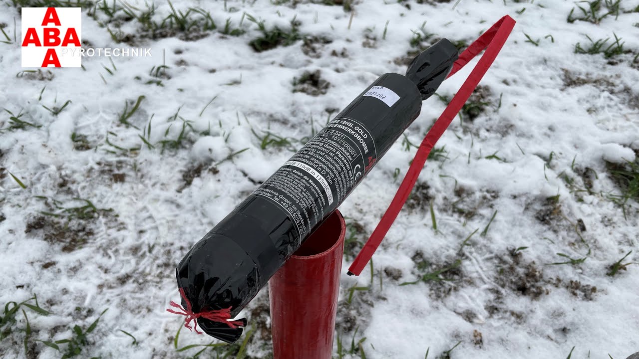 ABA 50mm Blitzbombe 120BL Gold Maroonfeuerwerksbombe - YouTube