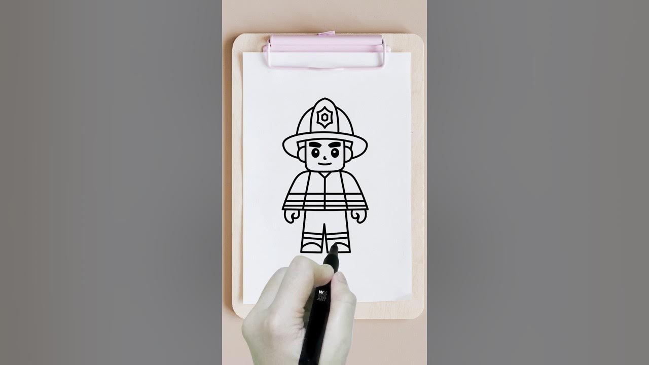 HOW TO DRAW A FIREFIGHTER | FIREMAN DRAWING TUTORIAL - YouTube