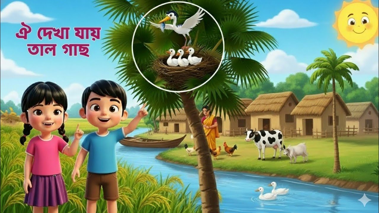 ওই দেখা যায় তাল গাছ | Oi Dekha Jay Tal Gach | Bengali Nursery Rhyme ...