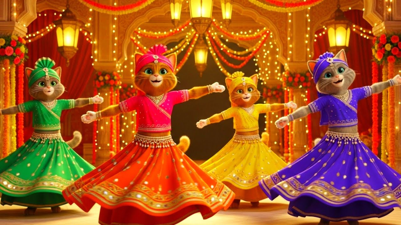 3D Stylish Cats Folk Dance Performance | Vibrant Indian Wedding ...
