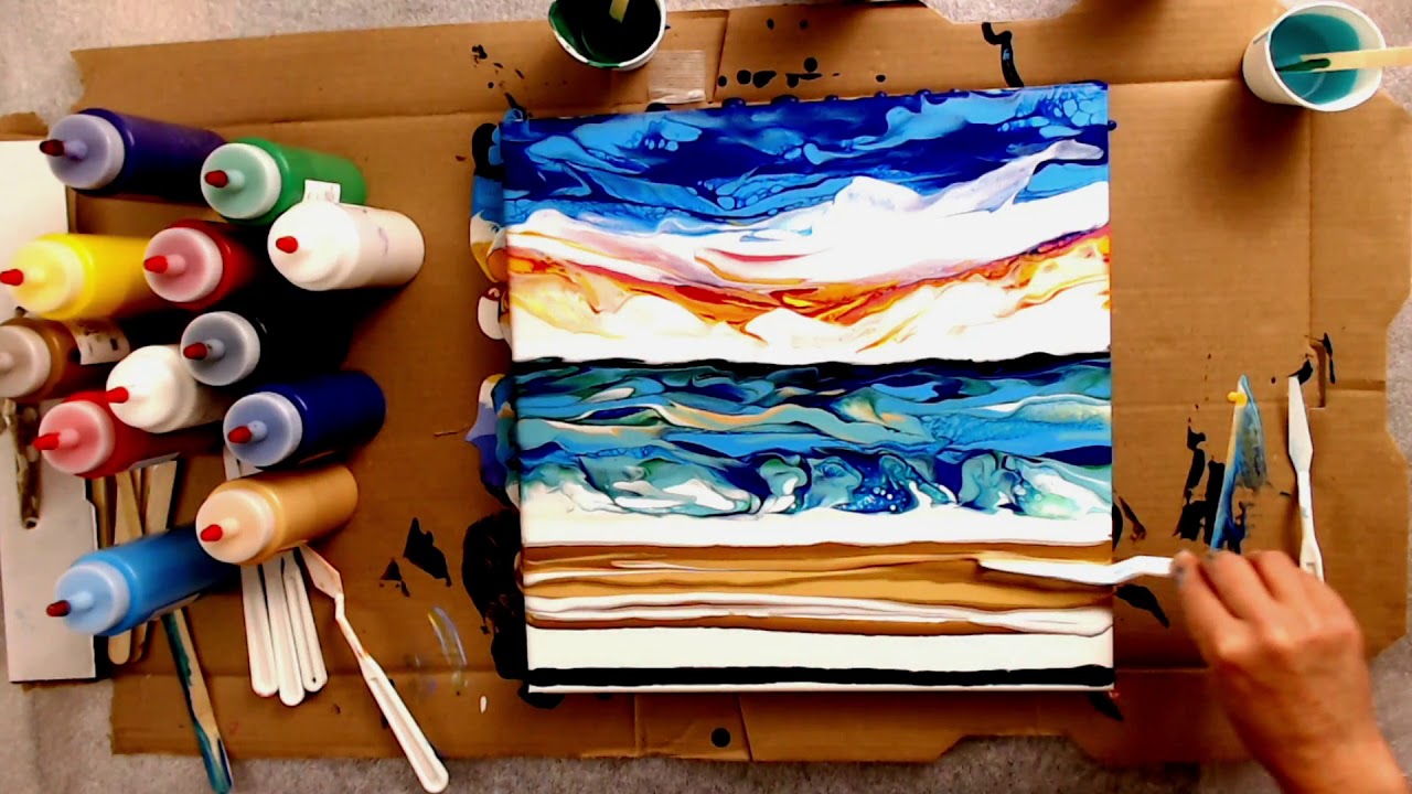 Fun fluid art with HA!-Painting the ocean-Fluid Art-Deluxe Pre mixed ...
