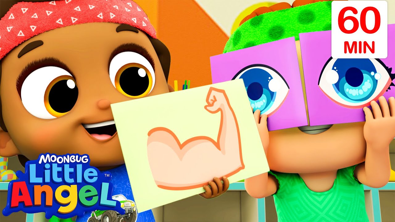 Head, Shoulders Knees & Toes | Little Angel | Nursery Rhymes for kids ...