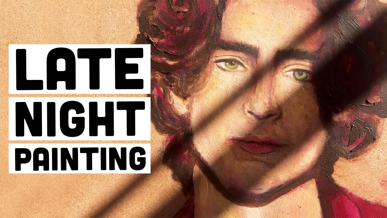 PAINTING TIMOTHEE CHALAMET | Paint With Me Tutorial oil paint on wooden ...