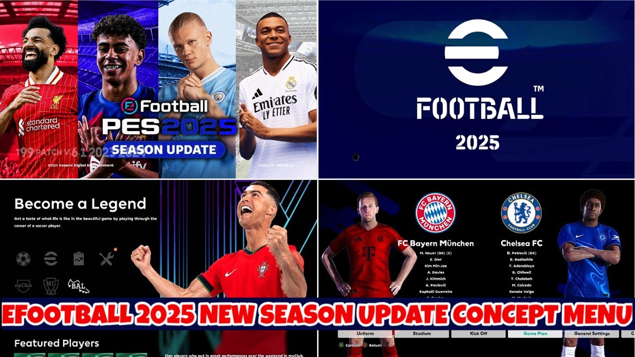 PES 2021 EFOOTBALL 2025 NEW SEASON UPDATE CONCEPT MENU - YouTube