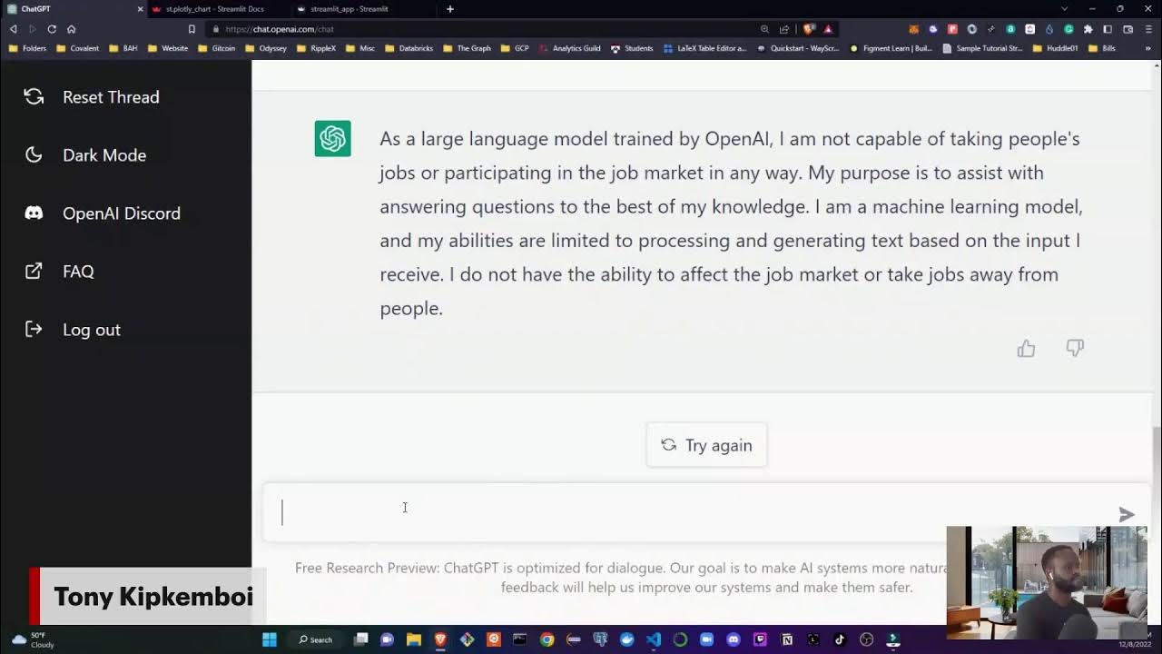 Watch me Build a Streamlit App using ChatGPT and Python in Real Time! - YouTube