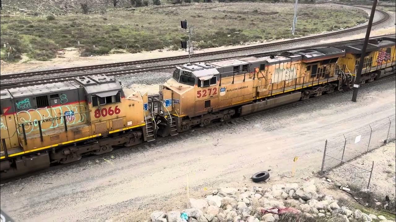 UP 8625 UP 7080 UP 5272 and UP 8066 at West Colton Switch Yard - YouTube