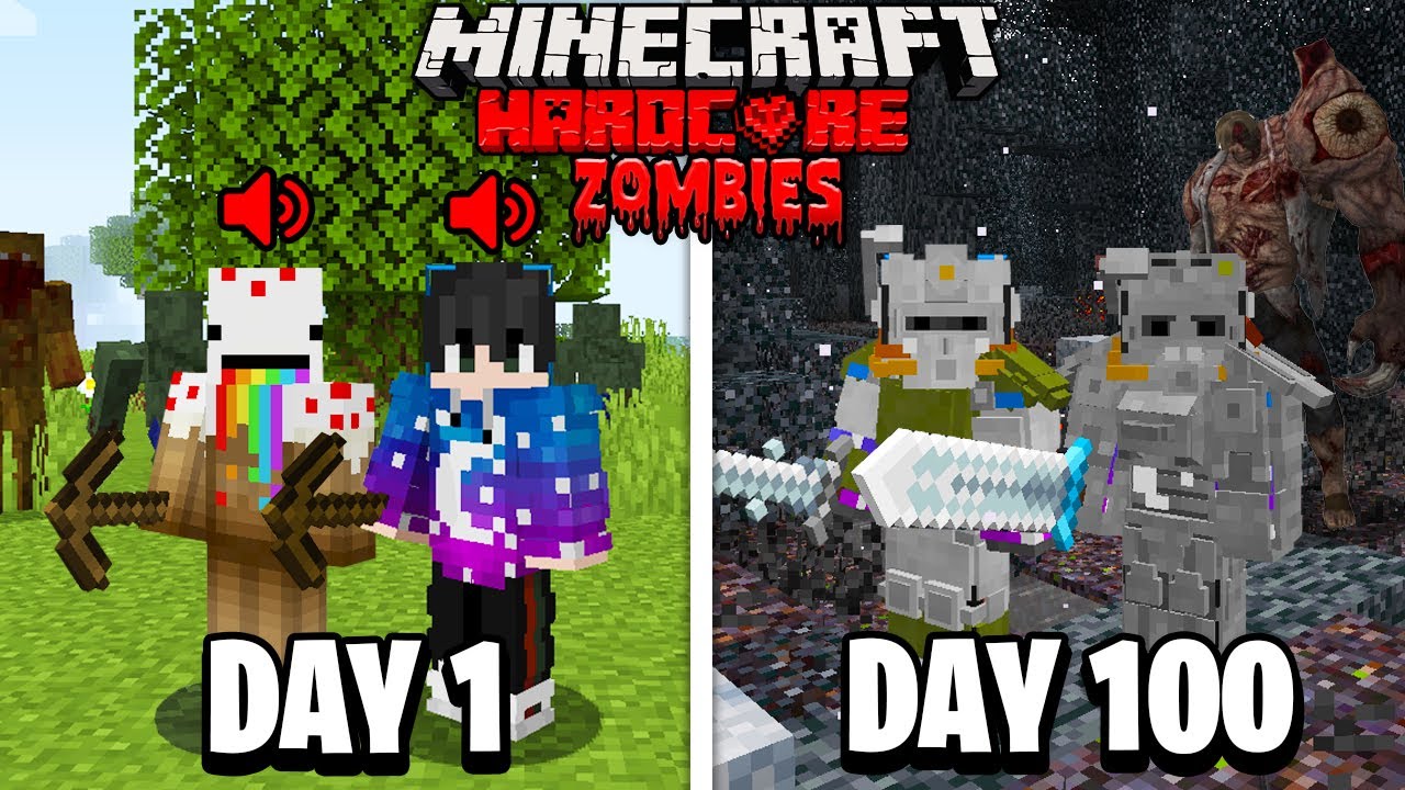 We Survived 100 Days in a Zombie Apocalypse in Minecraft... Here's What ...