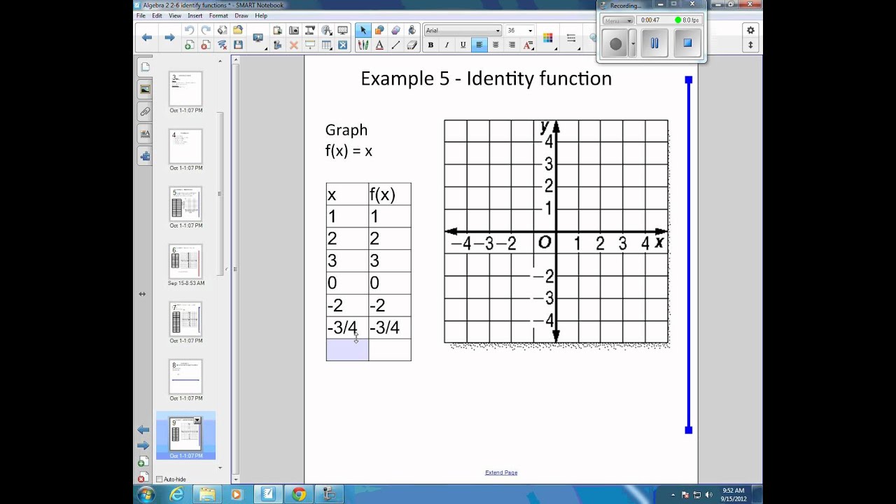 Algebra 2 2 6 EXAMPLE 5 Identity Function YouTube Algebra 2 2 6 EXAMPLE 5 Identity Function YouTube