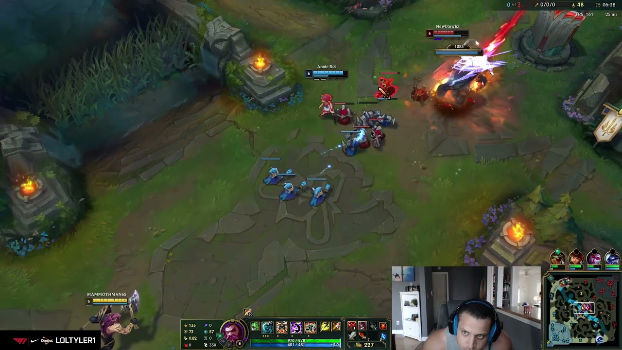 Tyler1 & Annie Bot tactical gank that actually worked - YouTube
