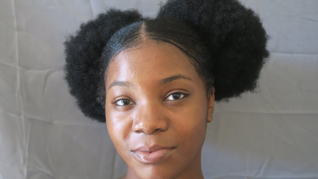 Two Buns: Easy 4C Summer Hairstyle Tutorial! - YouTube