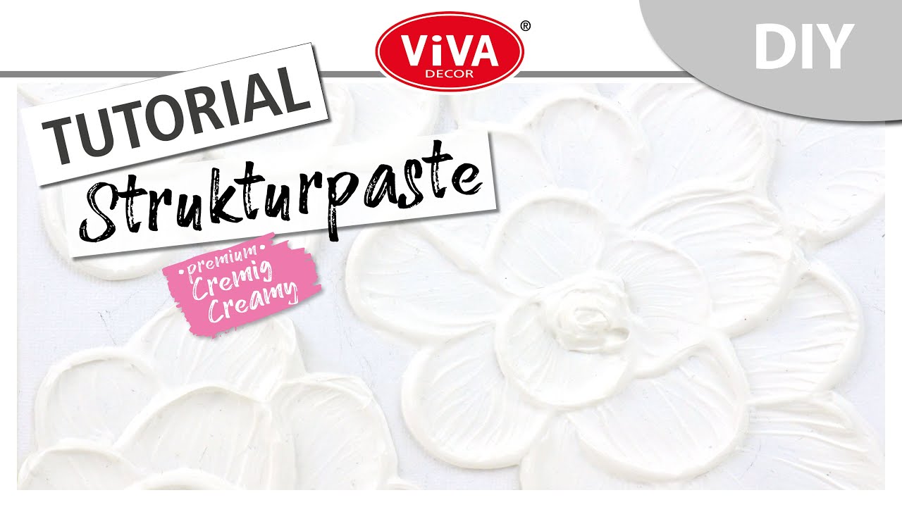 DIY: Modern Wall Art "Flowers" with Structure Paste Premium - YouTube