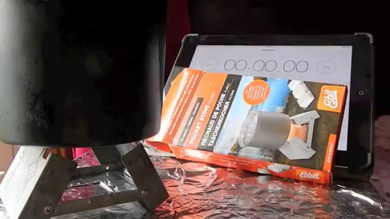 Esbit Pocket Stove (foldable) with Esbit fuel cubes - YouTube