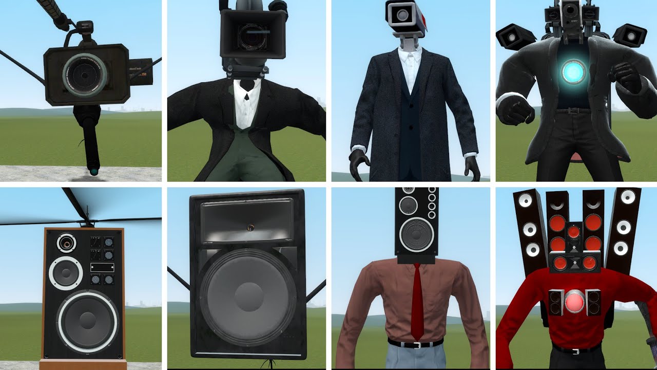 All Camera Man Bosses vs All Speaker Man Bosses in Garry's Mod - YouTube